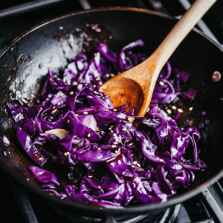 Sesame Garlic Sautéed Purple Cabbage – 5-Minute Vibrant Healthy Side